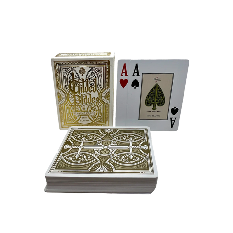 Premium Gilded Blades Poker Cards – Plastic Gold 2 Index