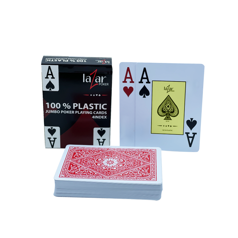 Poker Cards Lazar Plastic Red 2 Index | Poker Merchant