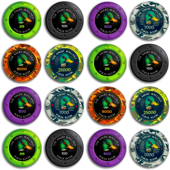 Poker Chips Angry Mallard Tournament 500 | Poker Merchant
