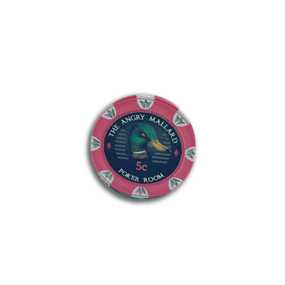 Angry Mallard Cash Game Poker Chip 5 cents | Poker Merchant